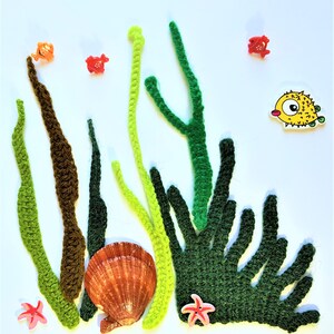 Crochet Seaweed Applique Pattern: DIY Water Plant (PDF Pattern) - Etsy