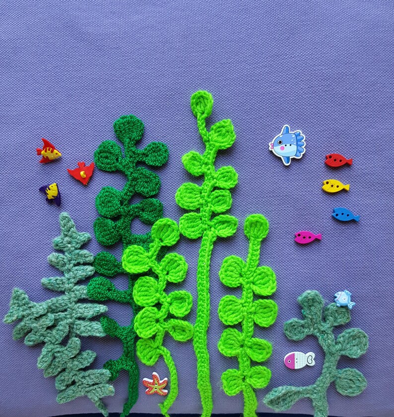 Crochet Seaweed Applique Pattern: DIY Aquatic Decor (PDF) - Etsy