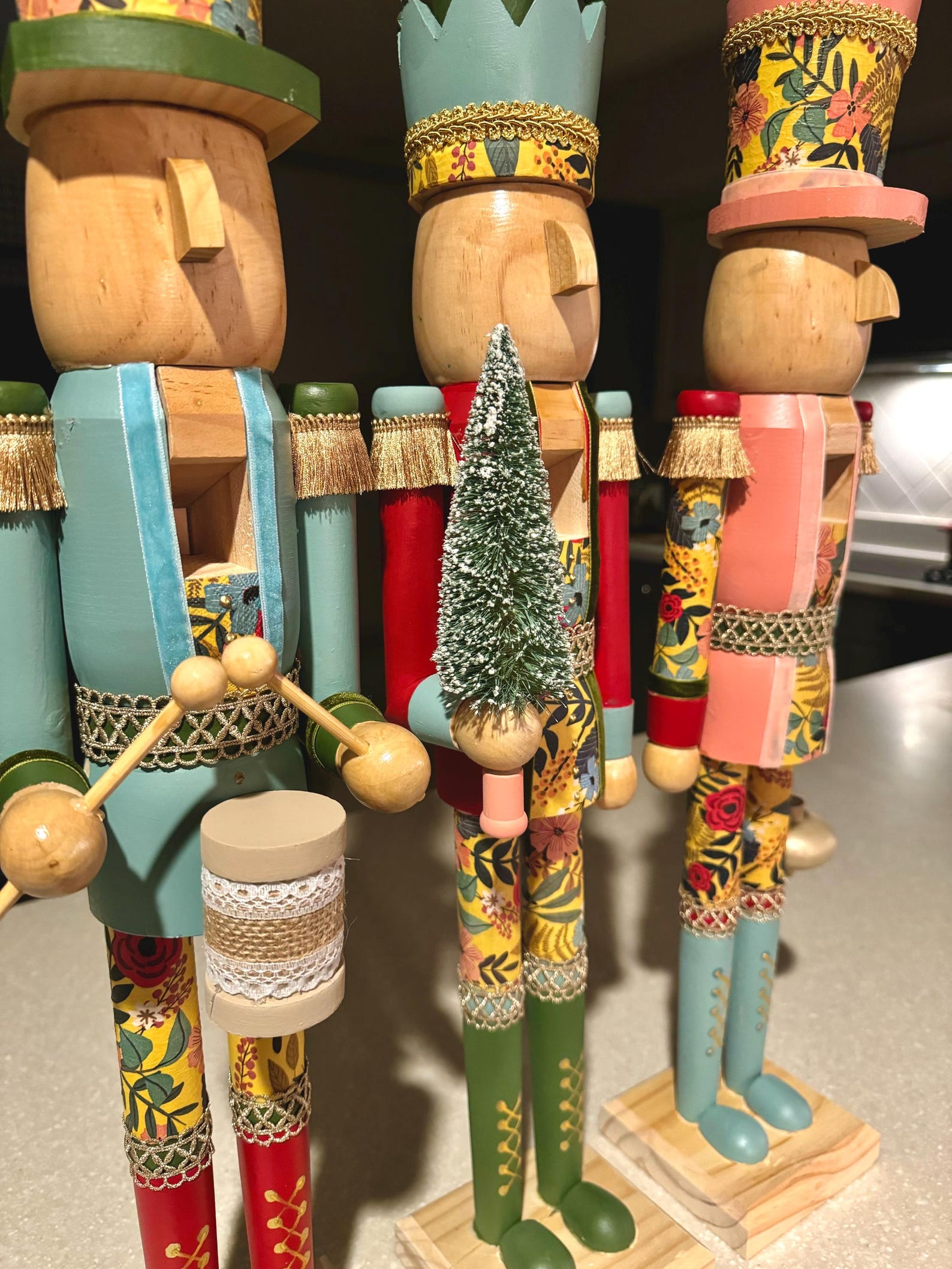Hand Painted Floral Wood Nutcracker: Custom Christmas Decor (25") - Etsy