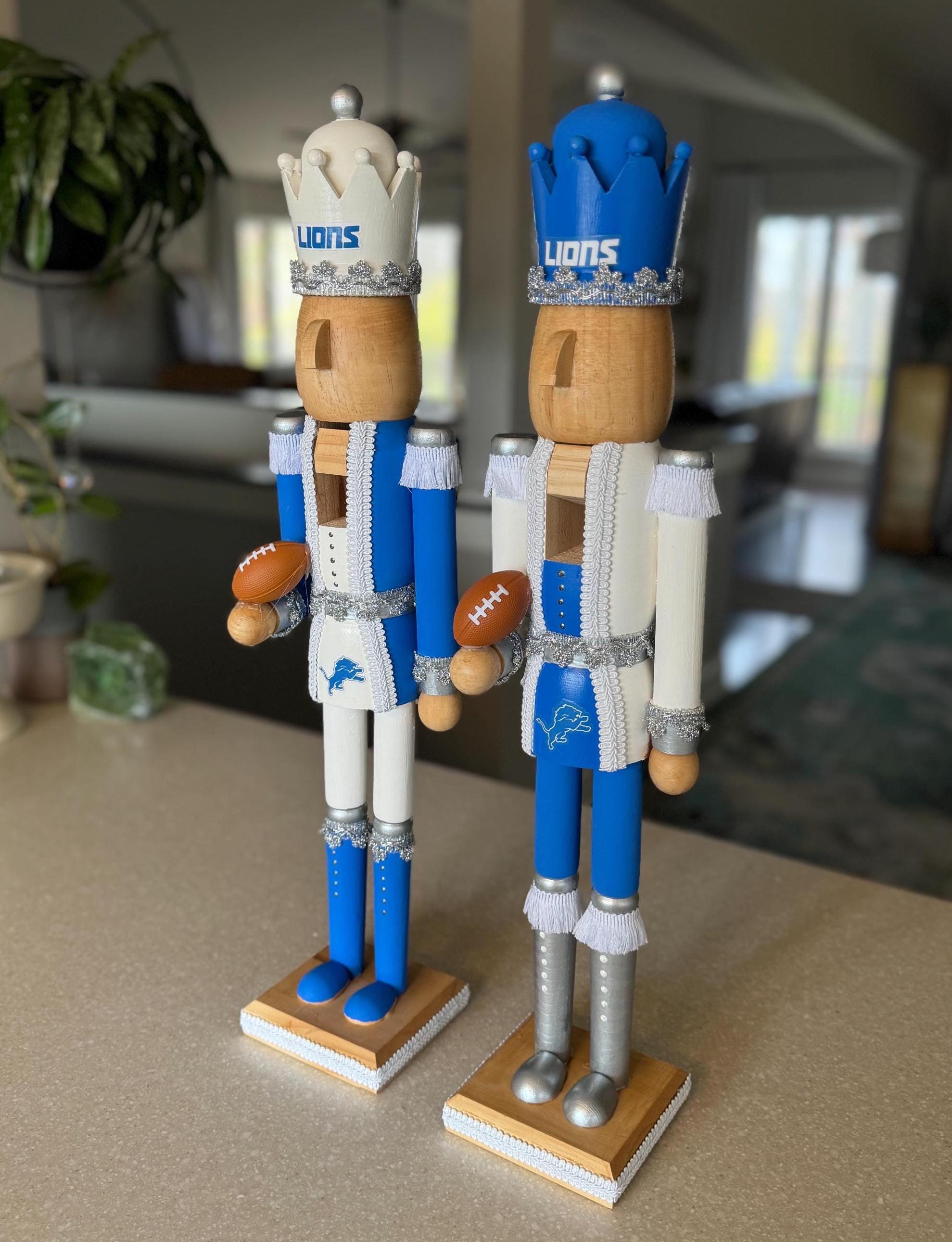 Hand Painted Detroit Lions Nutcracker: NFL Sports Gift - Etsy