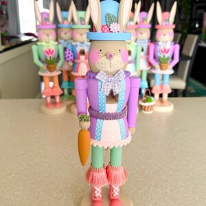 Hand-painted Easter Bunny Nutcracker: 15" Wood Spring Decor - Etsy