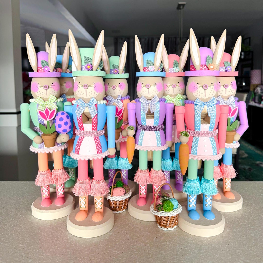 Easter Nutcracker, COLLECTION #3 (15” Easter Bunny Nutcracker, Hand ...
