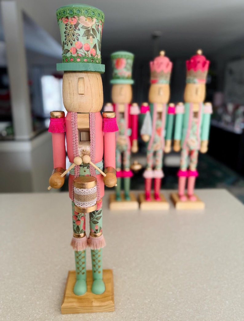Hand-painted Floral Wood Nutcracker: Modern Easter Decor - Etsy