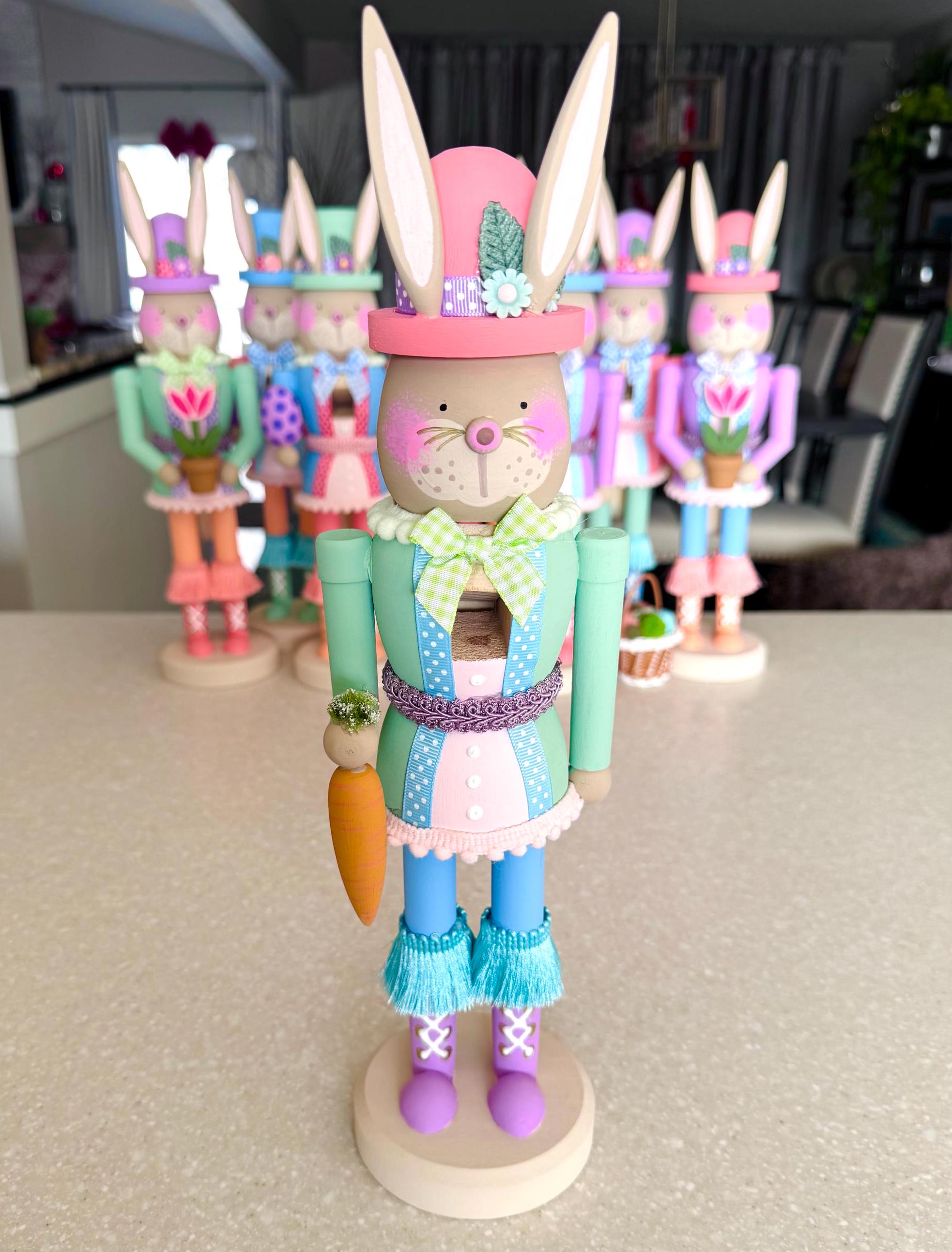 Easter Nutcracker 15 easter Bunny Nutcracker, Hand Painted, Wood ...