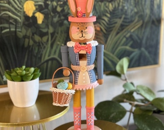CUSTOM * Hand Painted Nutcracker - Easter Bunny / Rabbit - 15" (wood ...
