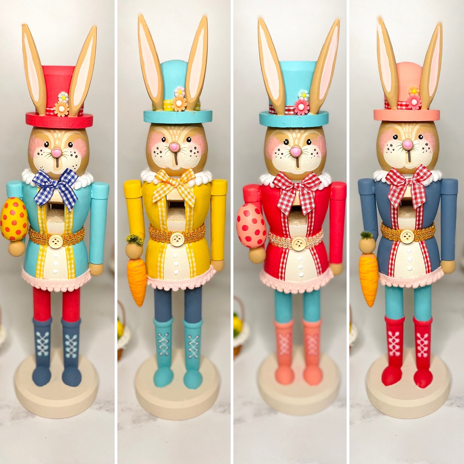 CUSTOM * Hand Painted Nutcracker - Easter Bunny / Rabbit - 15" (wood ...