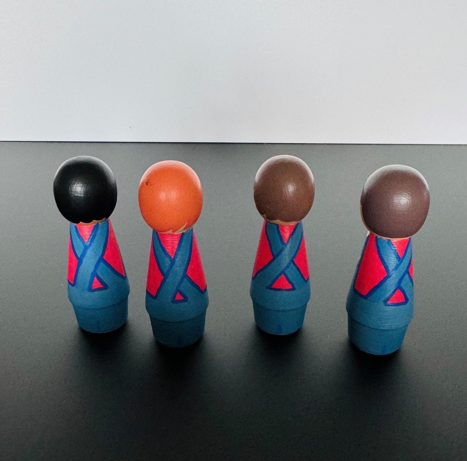 Hand-painted Farmhouse Peg People Set: Wooden Farmer & Chickens - Etsy