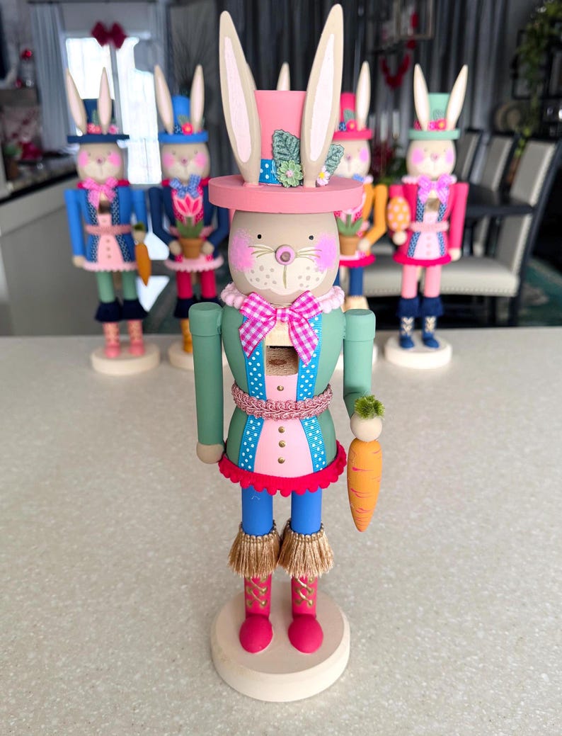 Easter Nutcracker 15 easter Bunny Nutcracker, Hand Painted, Wood ...