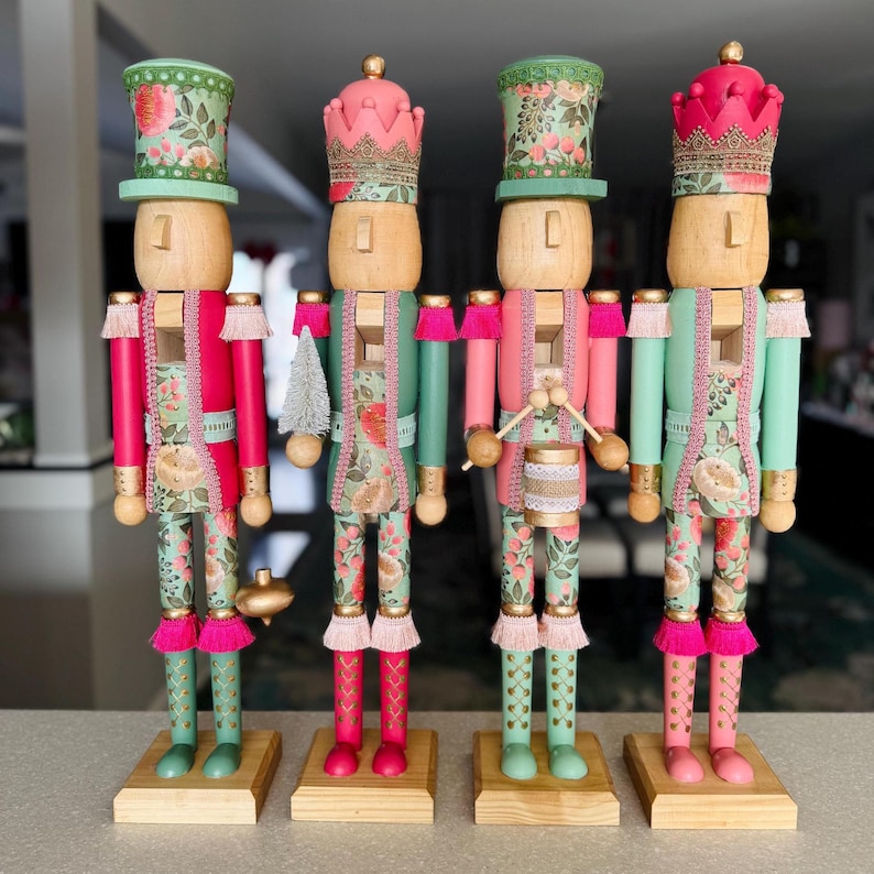 Hand Painted Wood Nutcrackers Lovely Lotus Collection wooden Floral ...