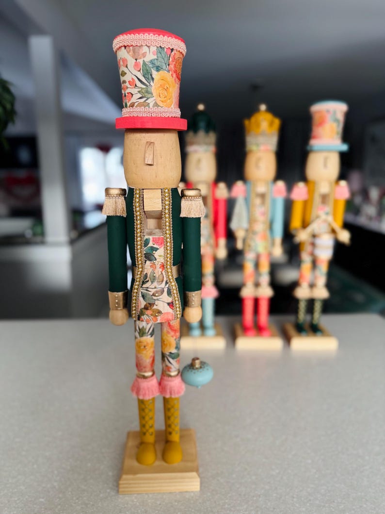 Regal Roses Collection - Hand Painted Wood Nutcrackers (wooden Floral ...
