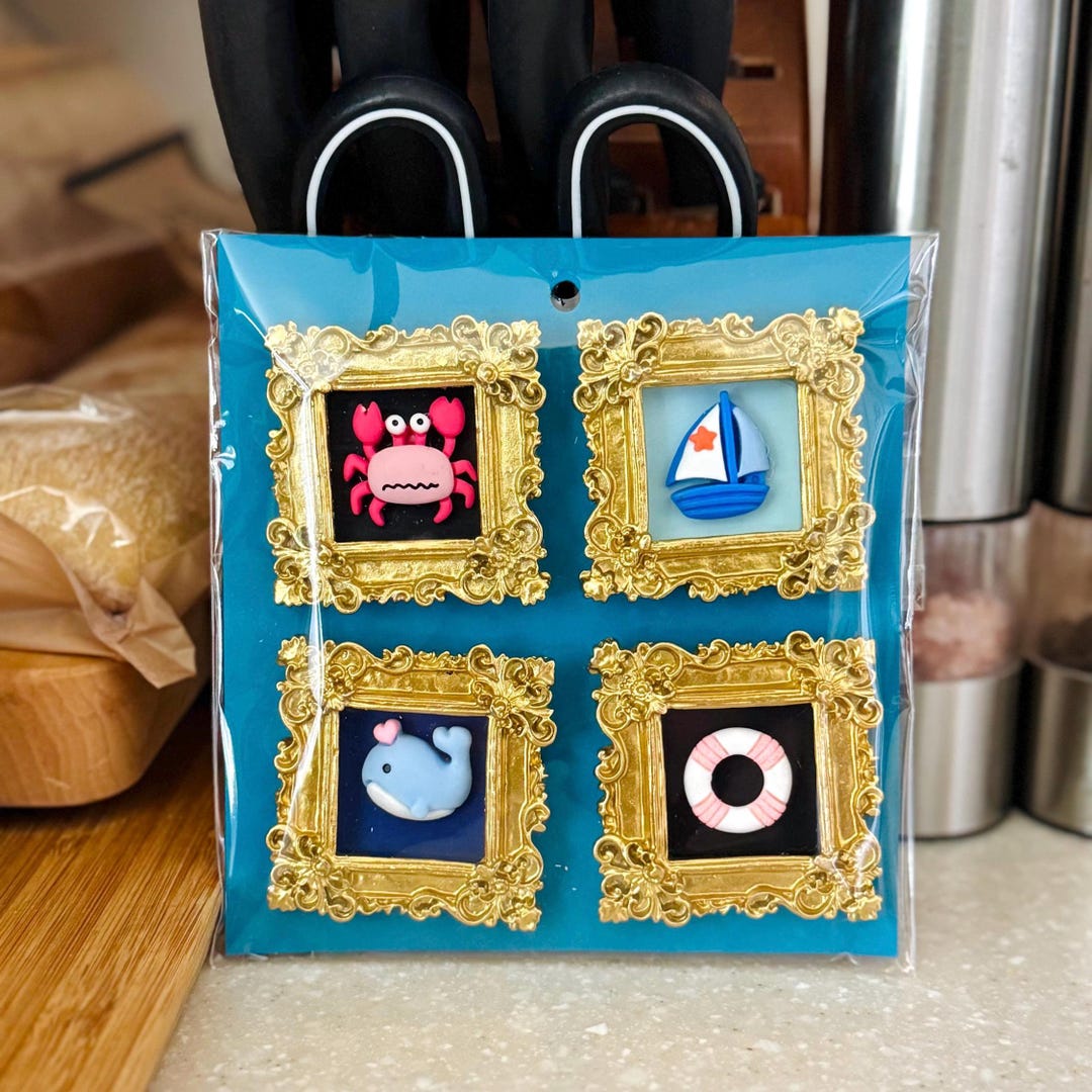 Ocean Creature Magnet Set: Resin Sea Life Refrigerator Art - Etsy