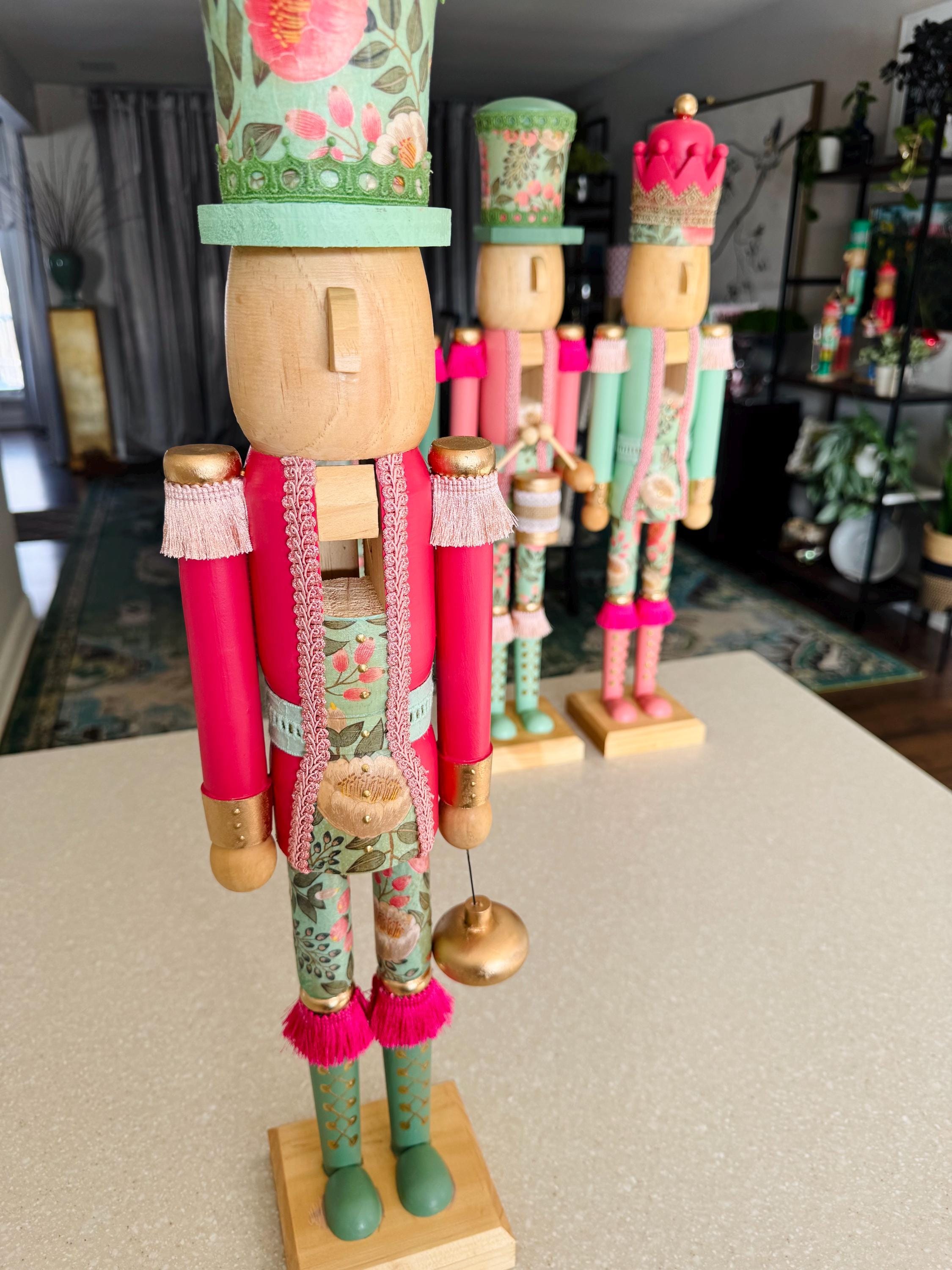 Hand Painted Wood Nutcrackers Lovely Lotus Collection wooden Floral ...