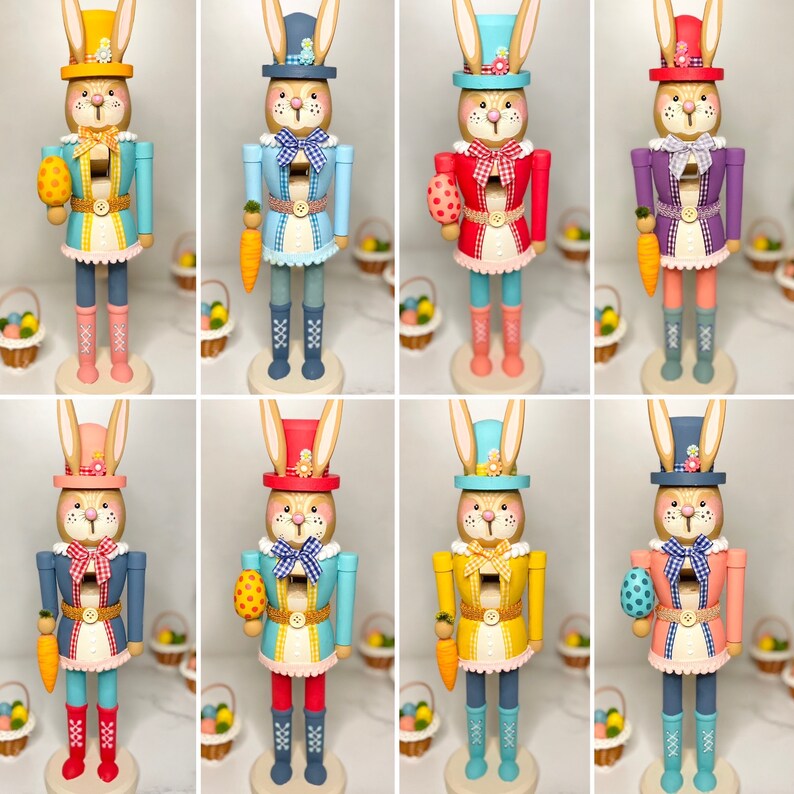 CUSTOM * Hand Painted Nutcracker - Easter Bunny / Rabbit - 15" (wood ...