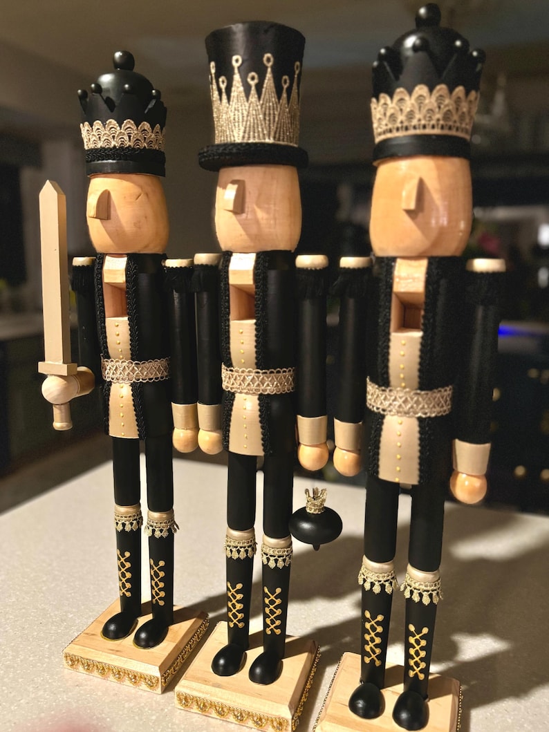 Black + White Collection - Hand Painted Wood Nutcrackers (custom Nutcracker, Christmas Gift ...