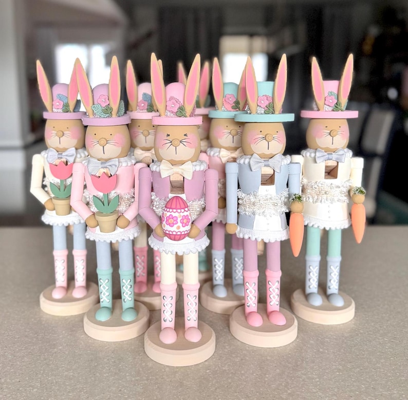 COLLECTION #5, Easter Nutcracker (15" Easter Bunny Nutcracker, Hand ...