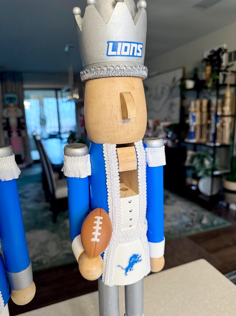 Hand Painted Detroit Lions Nutcracker: NFL Sports Gift - Etsy