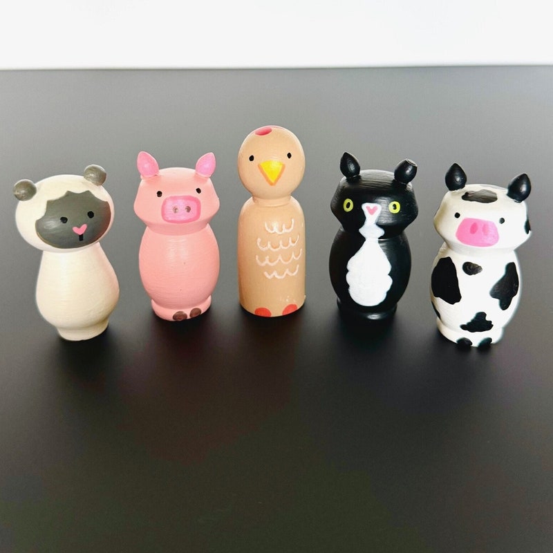 Animal Peg Doll - Etsy