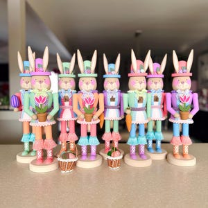 Hand-painted Easter Bunny Nutcracker: 15" Wood Spring Decor - Etsy