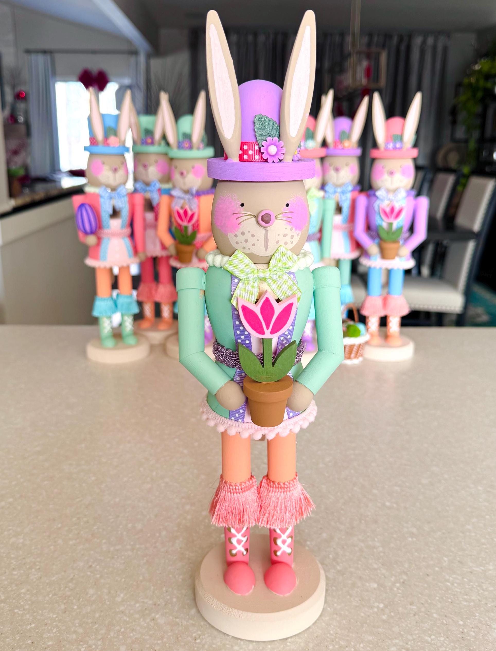 Easter Nutcracker 15 easter Bunny Nutcracker, Hand Painted, Wood ...