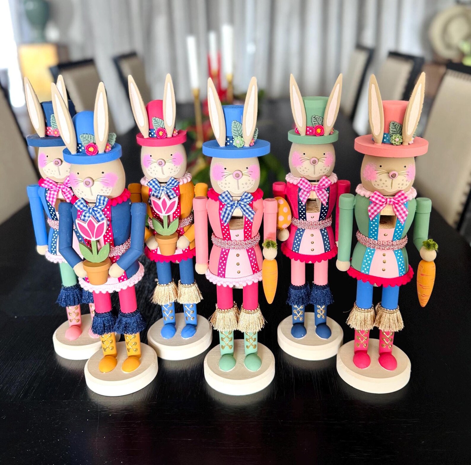 Easter Nutcracker 15 easter Bunny Nutcracker, Hand Painted, Wood ...