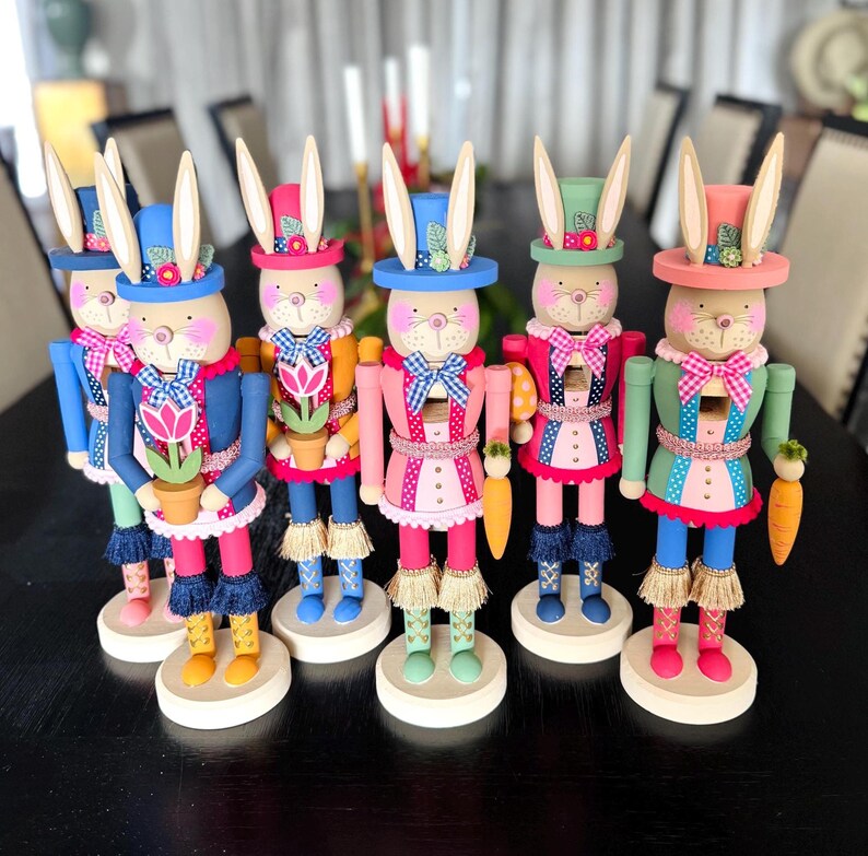 Easter Nutcracker 15 easter Bunny Nutcracker, Hand Painted, Wood ...