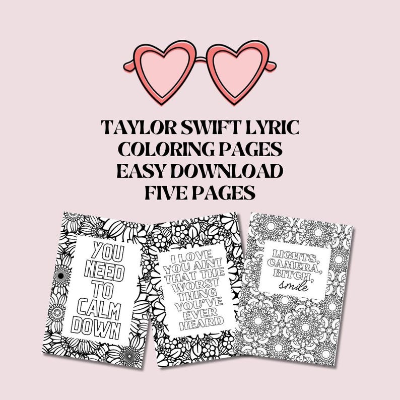 Taylor Swift Coloring Sheets Adult Coloring Sheets Taylor Swift Craft ...