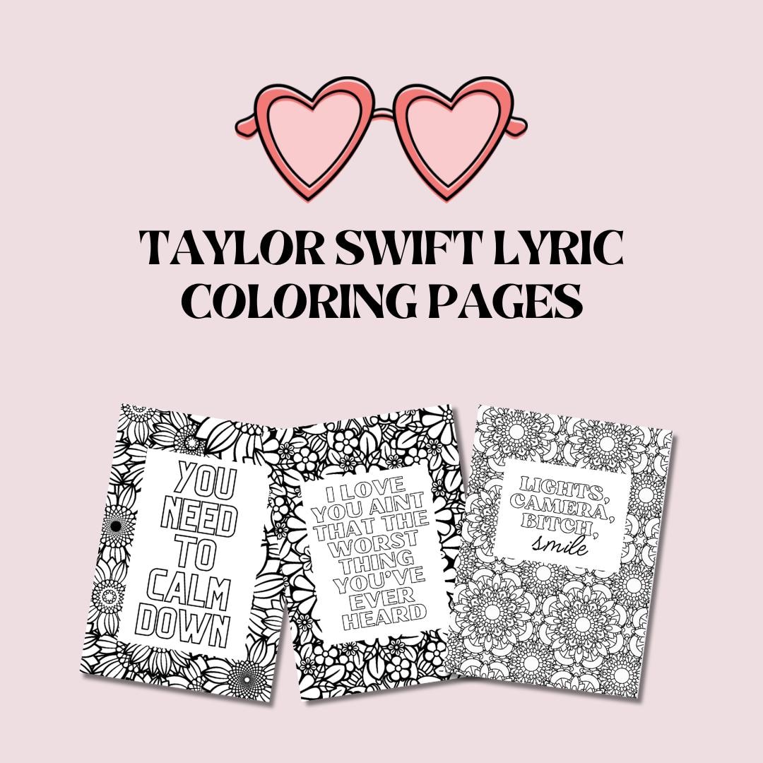 Taylor Swift Coloring Sheets Adult Coloring Sheets Taylor Swift Craft ...
