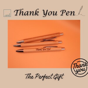 Thank You Pen, Bulk Engraved Pen, Bamboo Pen, Personal Message ...