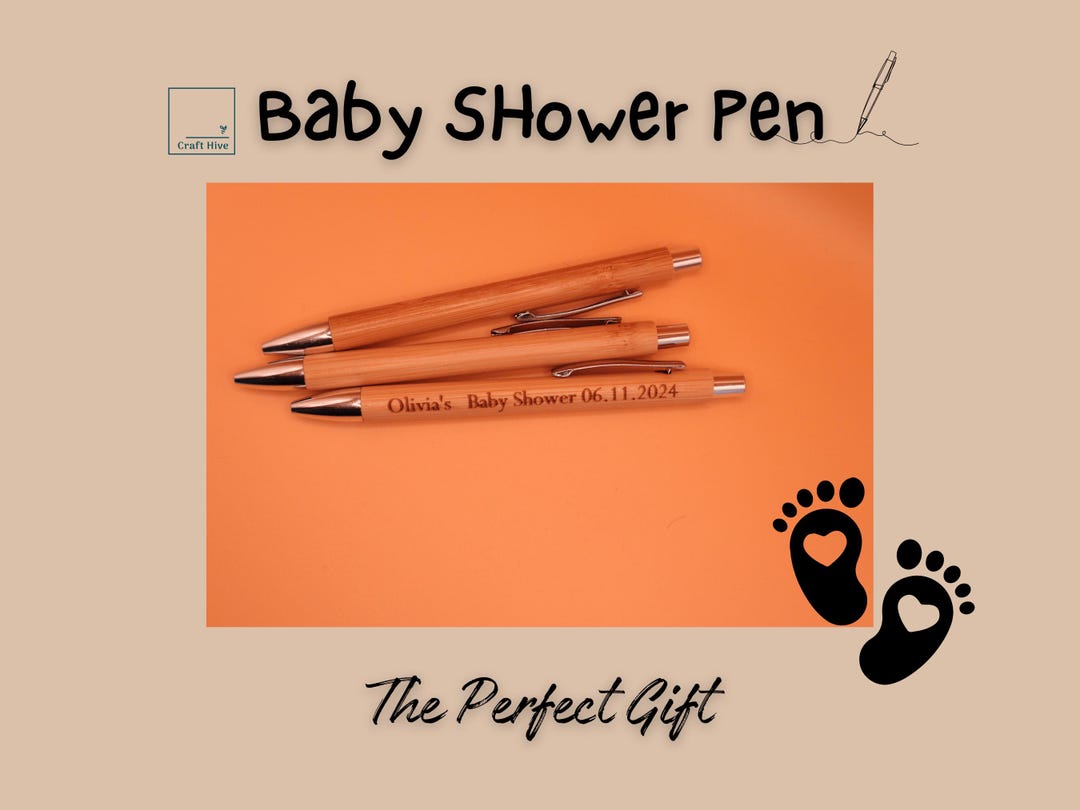 Baby Shower Pen, Bulk Engraved Pen, Bamboo Pen, Personal Message ...