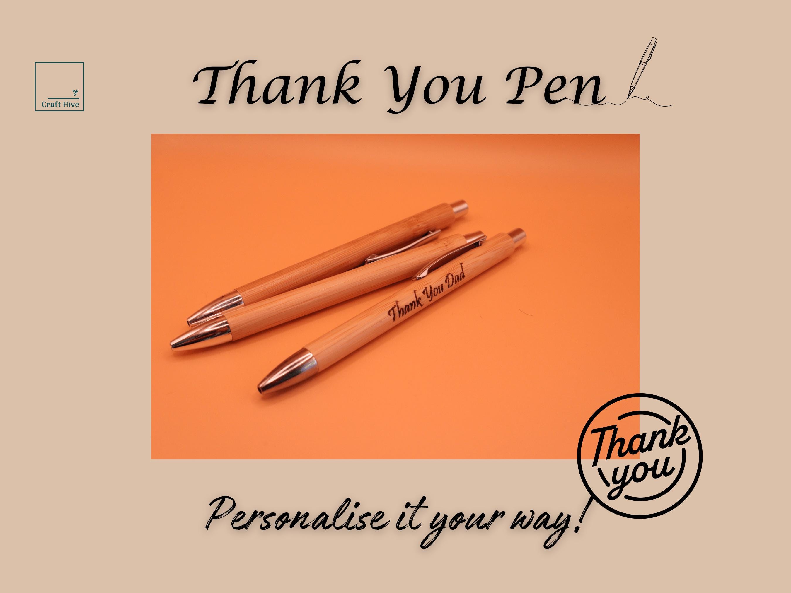 Thank You Pen, Bulk Engraved Pen, Bamboo Pen, Personal Message ...