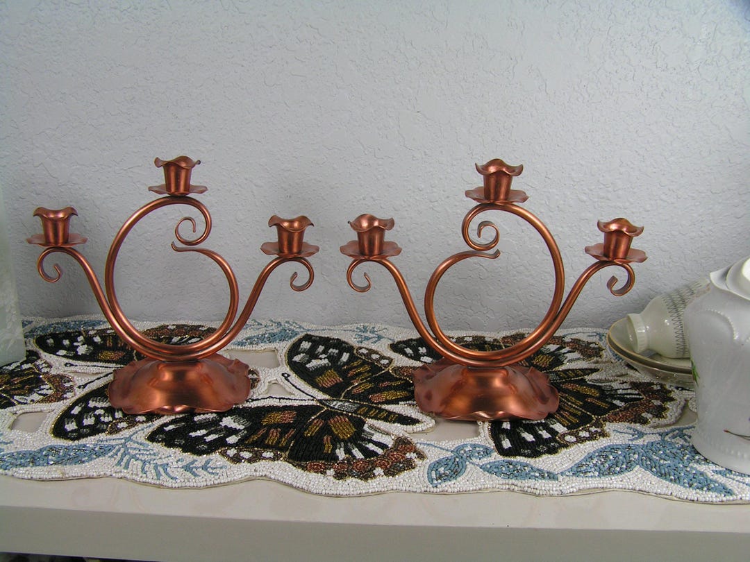 Vintage MCM Pair of Gregorian Copper Candelabras Candle Holders - Etsy