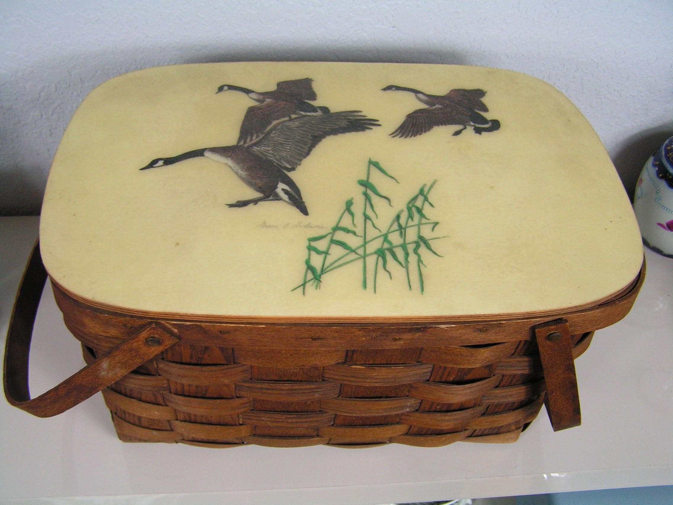 Vintage 60s Signed Bacova Guild Canadian Geese on Fiberglass Lid 2 ...