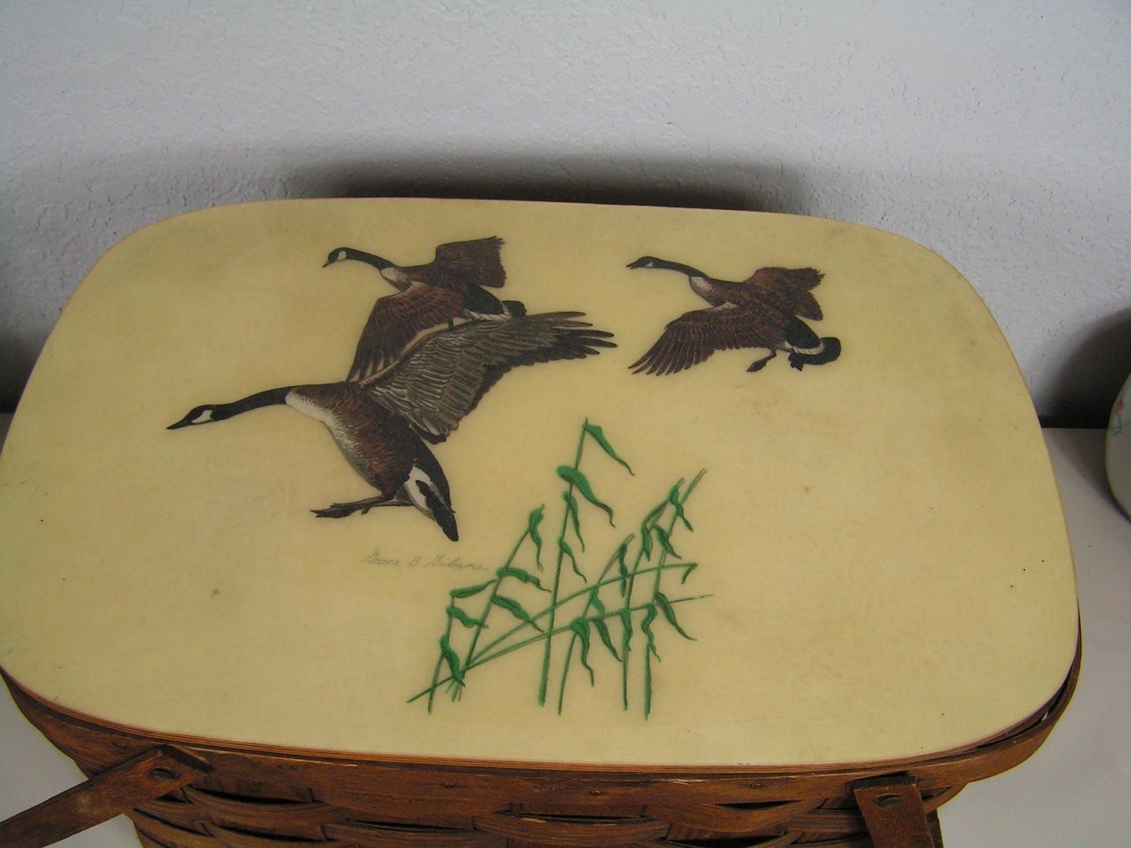Vintage 60s Signed Bacova Guild Canadian Geese on Fiberglass Lid 2 ...