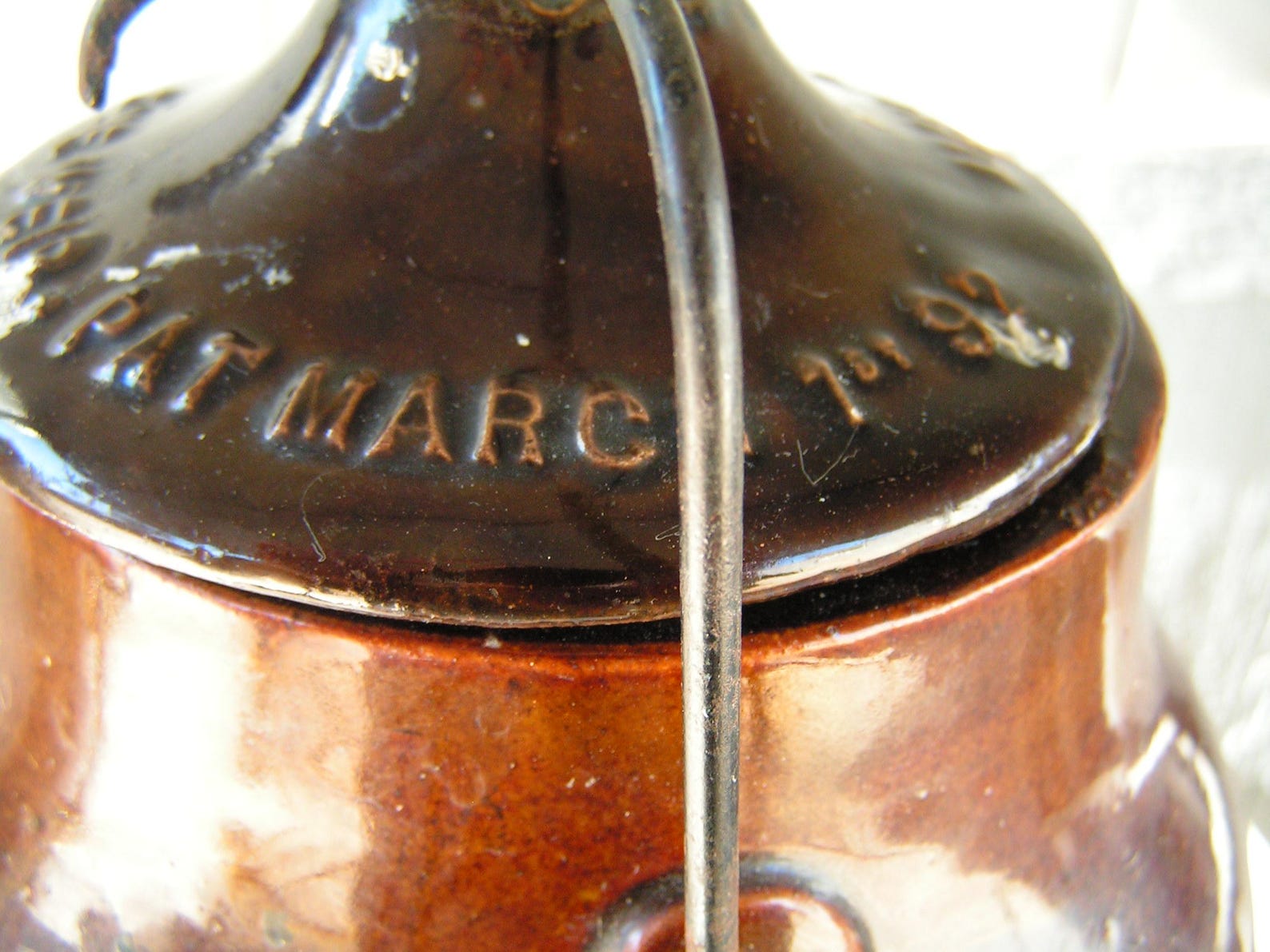 WEIR Antique Stoneware #4 Two Tone Food Storage Jar Crock With Wire ...