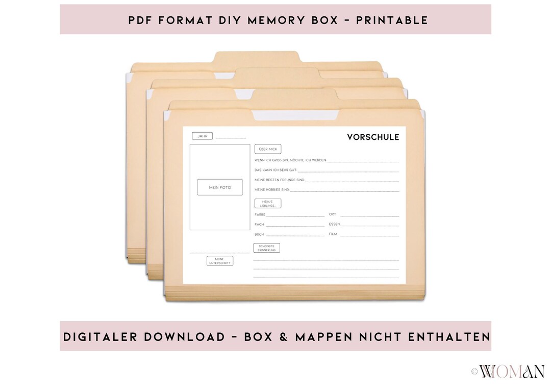 Memory Box DIY Set / Memory Box Children DIY / Printable / Download - Etsy