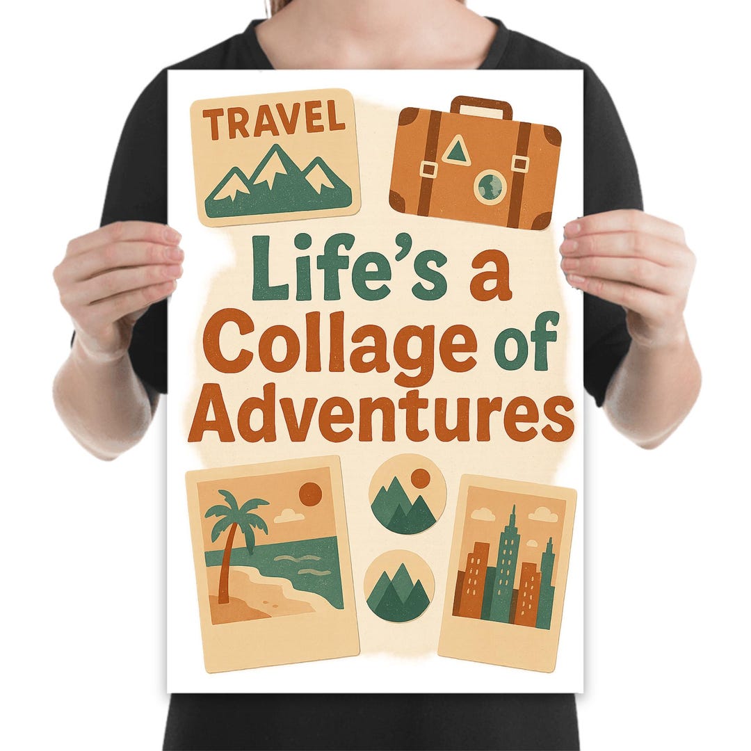 Adventure Collage Wall Art - Travel Stickers & City Views - Etsy