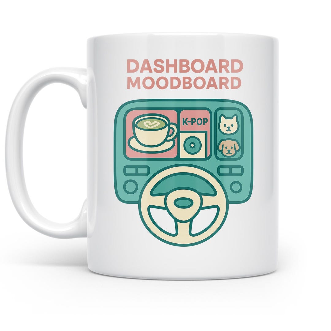 Ceramic Coffee Mug: Carplay Dashboard Style - Fun Tech Icons - Etsy