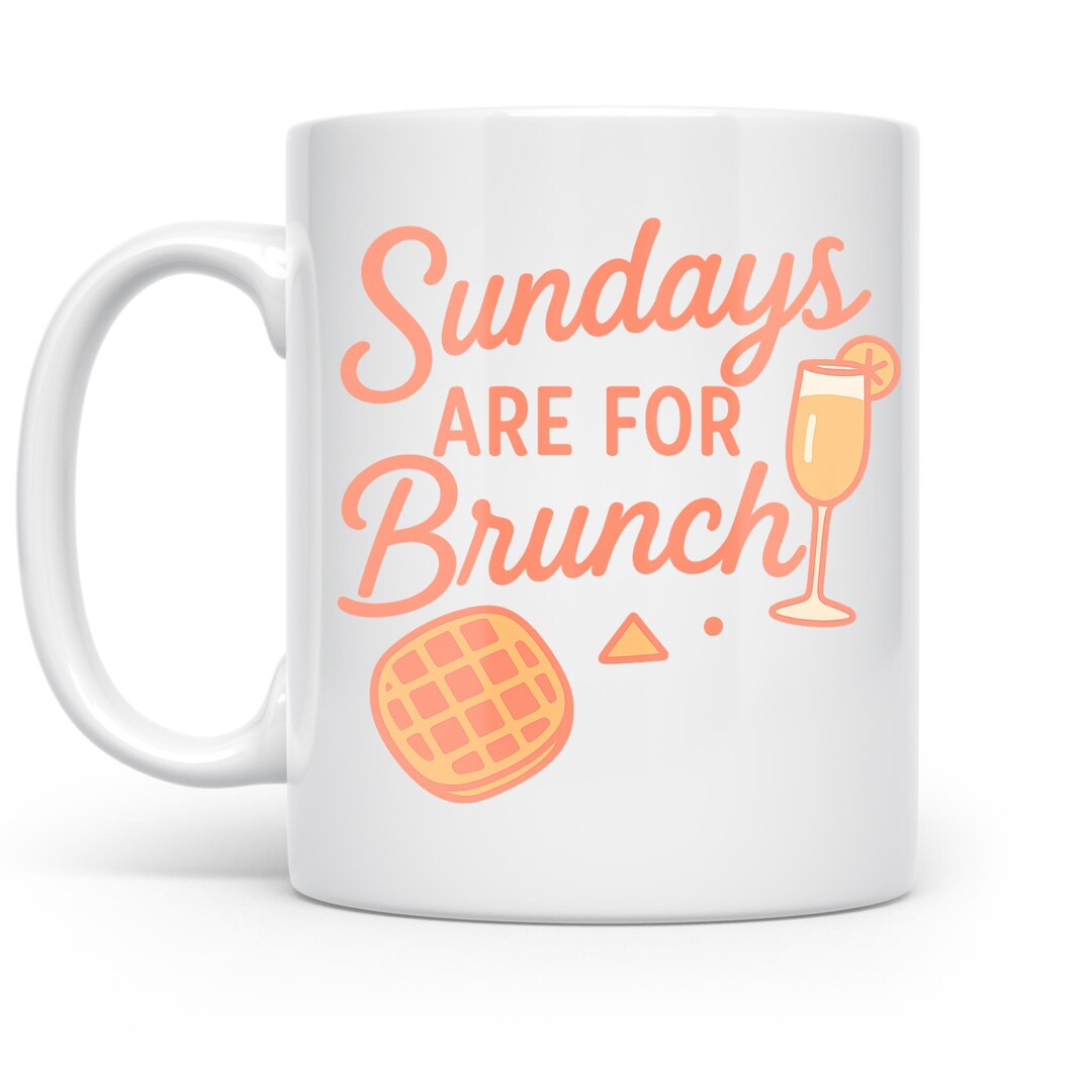 Mimosa Mug: Coral Waffle Design - Ceramic Brunch Cup - Etsy