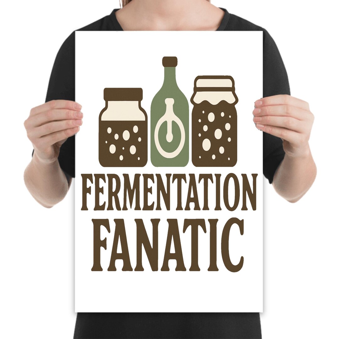 Fermentation Fanatic Poster, Vintage Apothecary Kitchen Art, Kombucha ...