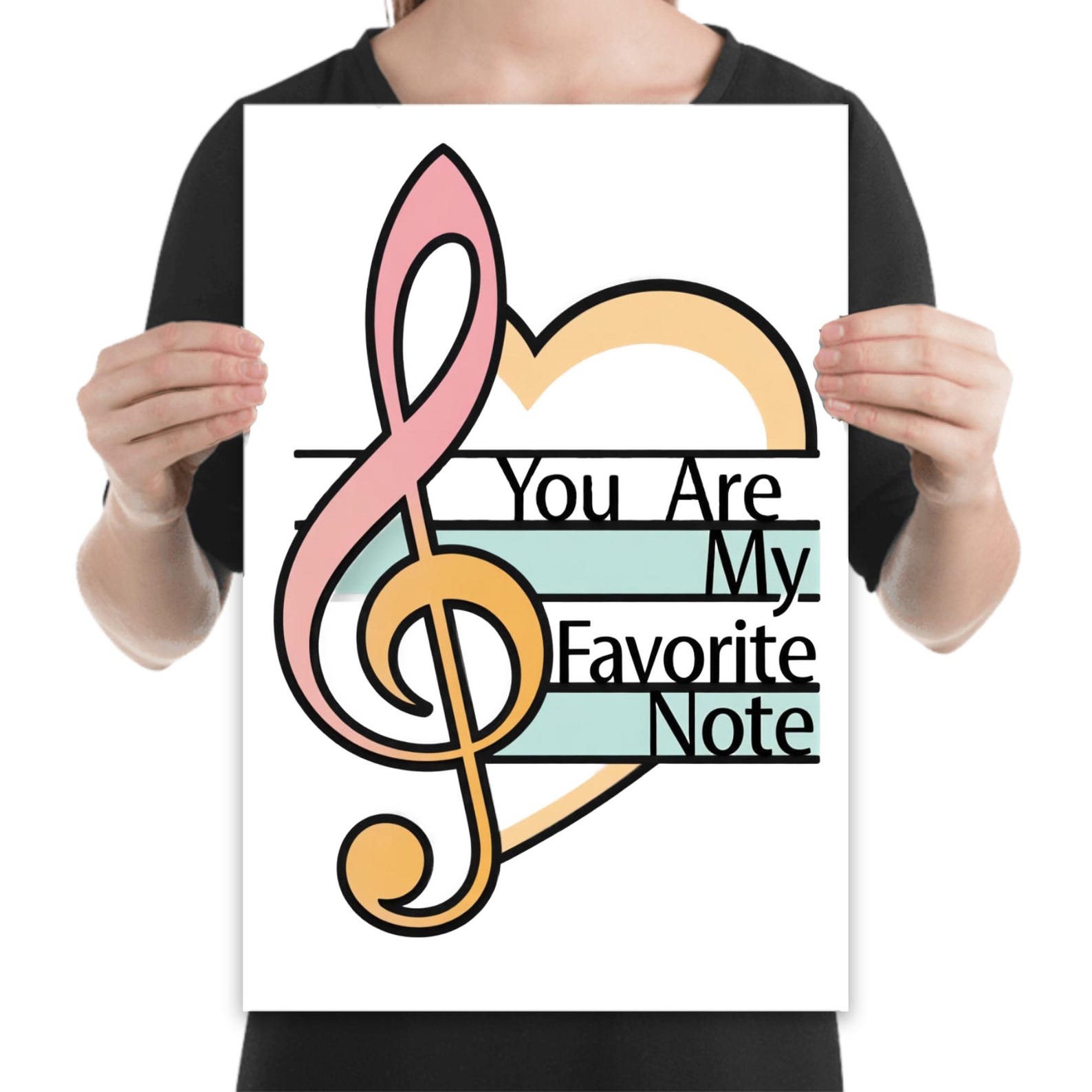Romantic Music Note Poster - Pastel Sunset Sorbet Colors - Etsy