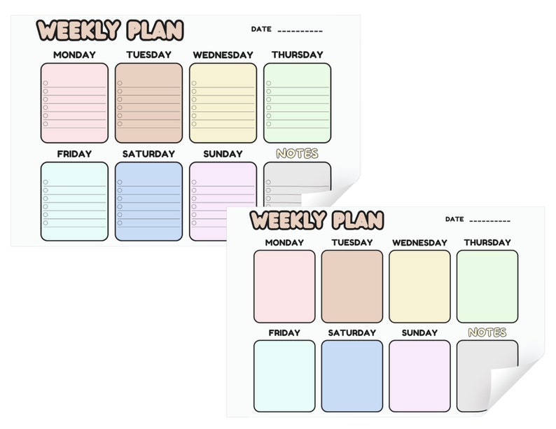 Weekly Planner Printable Pages - 5 LAYOUTS Included, Weekly Schedule ...