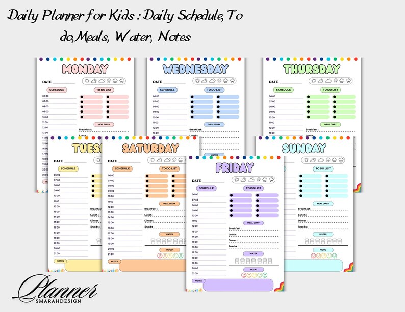 School Planner for Kids, Printable, Digital PDF, School Checklist ...