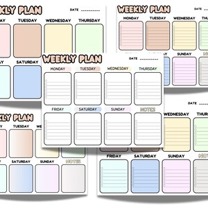 Weekly Planner Printable Pages - 5 LAYOUTS Included, Weekly Schedule ...