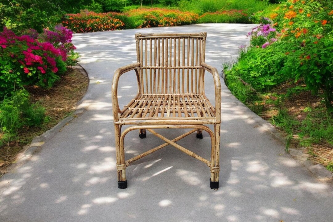 Indian Handicraft Bamboo Cane Furniture Garden Chair, Outdoor Patio ...