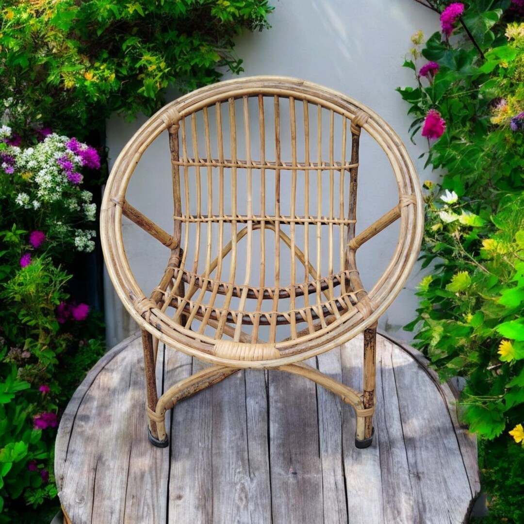 Indian Handicraft Bamboo Cane Furniture Boho Home Decor Garden Chair ...