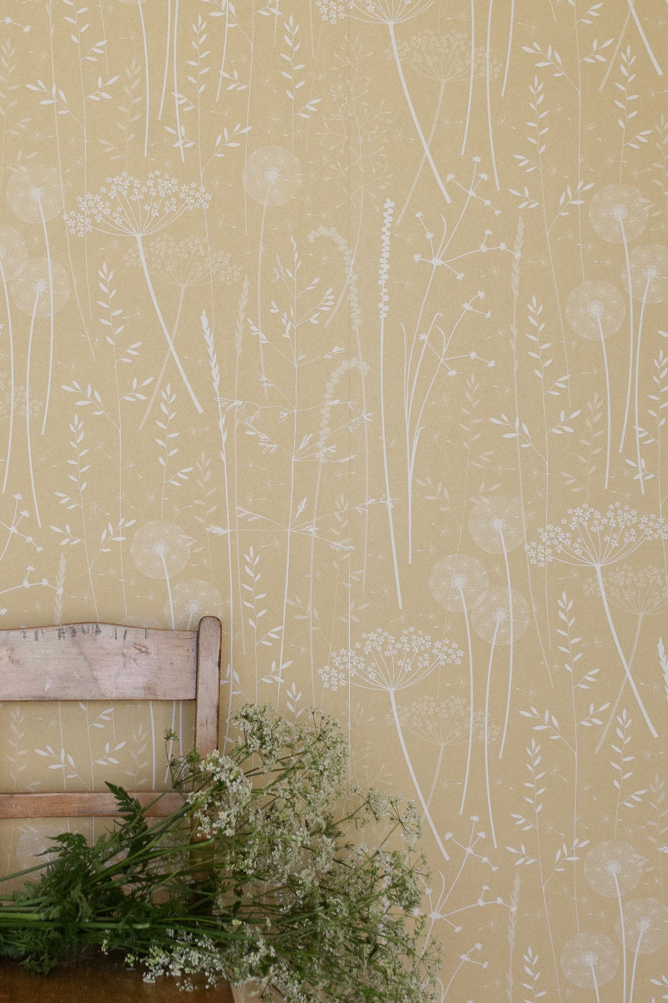 SAMPLE Paper Meadow Wallpaper in 'harvest' by Hannah | Etsy