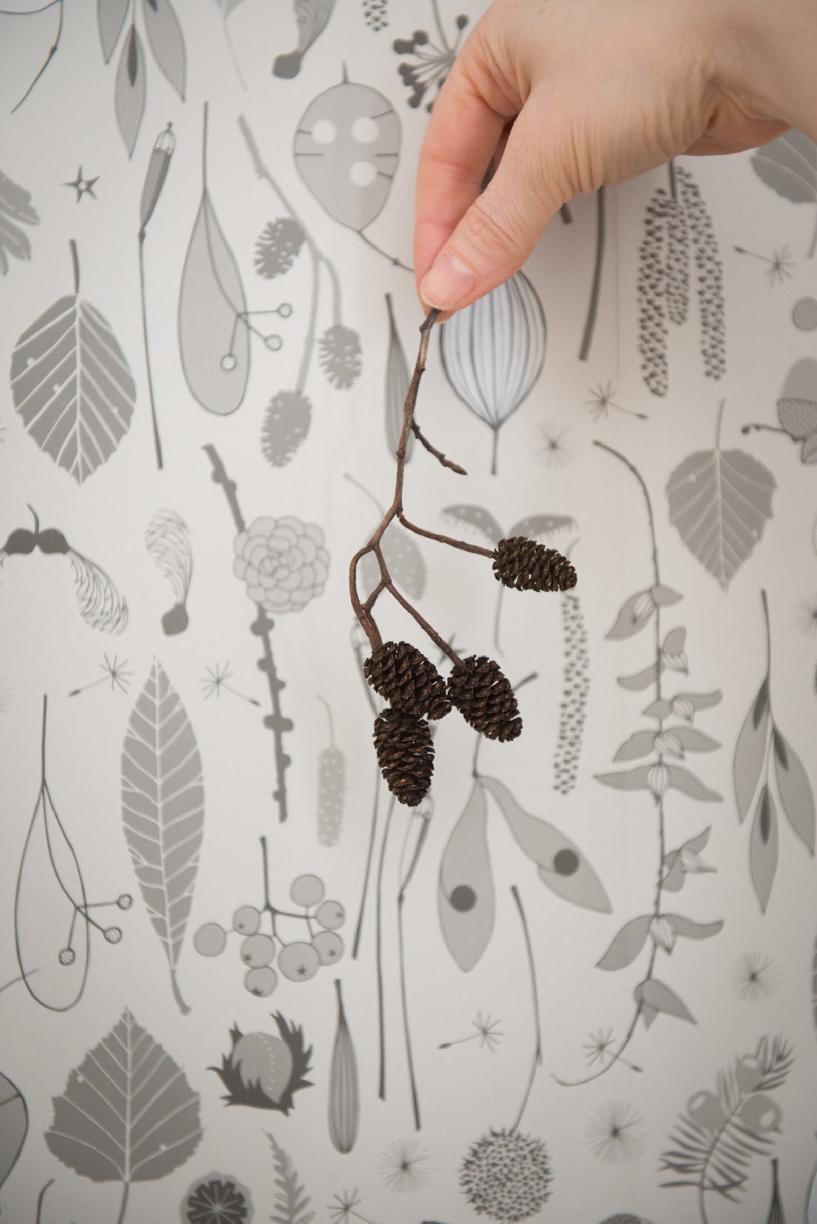 Tiny Treasures Wallpaper in 'dove' by Hannah Nunn a | Etsy