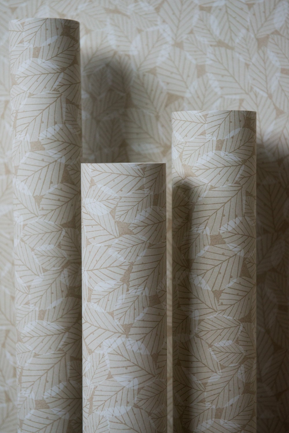 Beech Leaves Wallpaper in 'kraft' by Hannah Nunn, a Neutral, Botanical ...