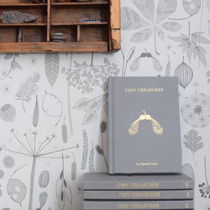 SAMPLE Tiny Treasures Wallpaper in 'dove' by Hannah Nunn, a Botanical Wall Covering for ...