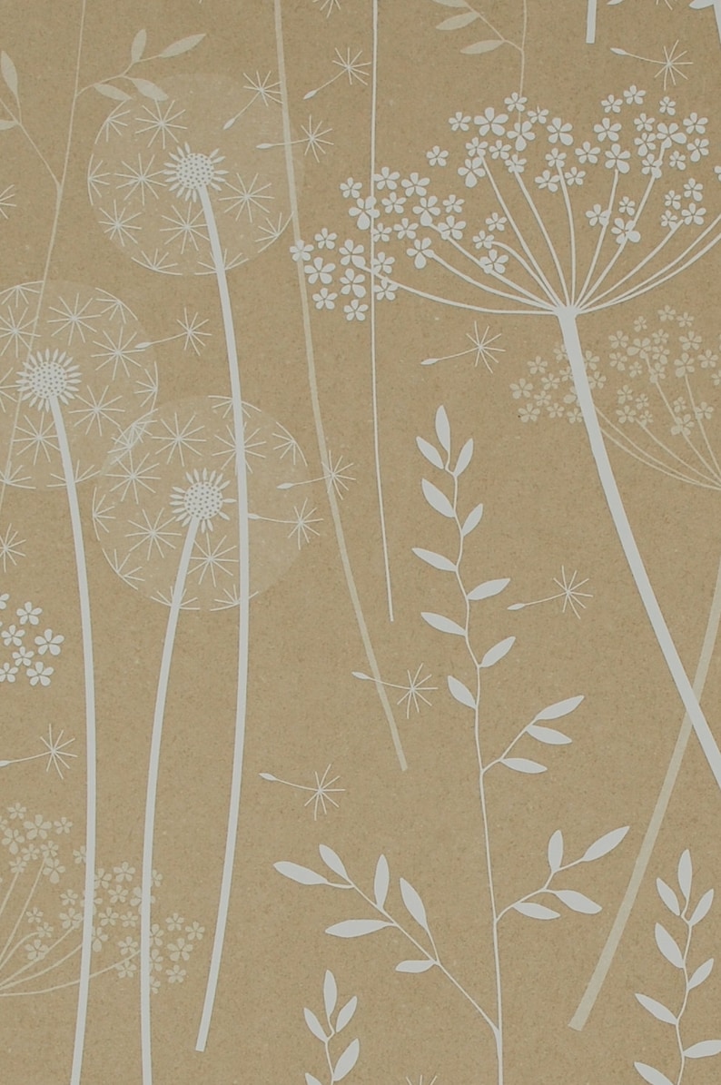 Paper Meadow Wallpaper in 'kraft' by Hannah Nunn a - Etsy